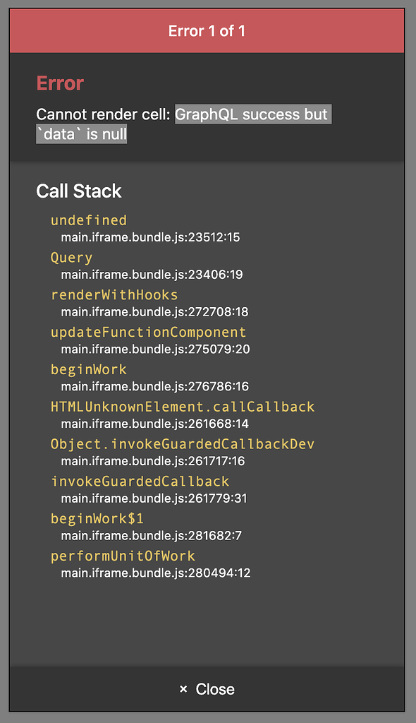 Dealing with "GraphQL success but `data` is null" in storybook - Get Help and Help Others ...