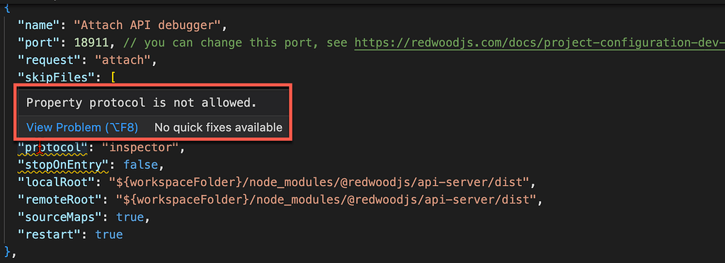 Protocol: "inspector" inside launch.json is not allowed - Get Help and Help Others - RedwoodJS ...
