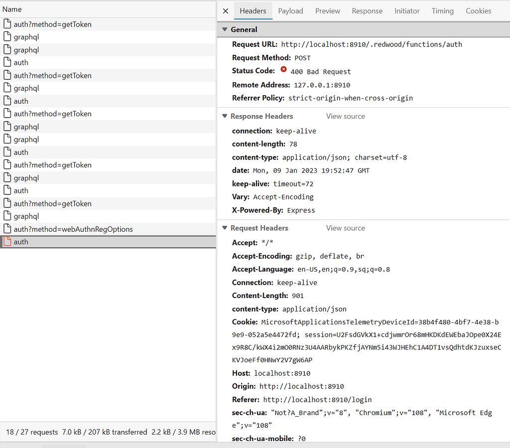Error Received During Webauthn Registration Setup Get Help And Help Others Redwoodjs Community